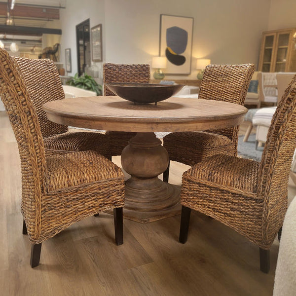 Pine Wood Round Pedestal Dining Table – MUSH.CO